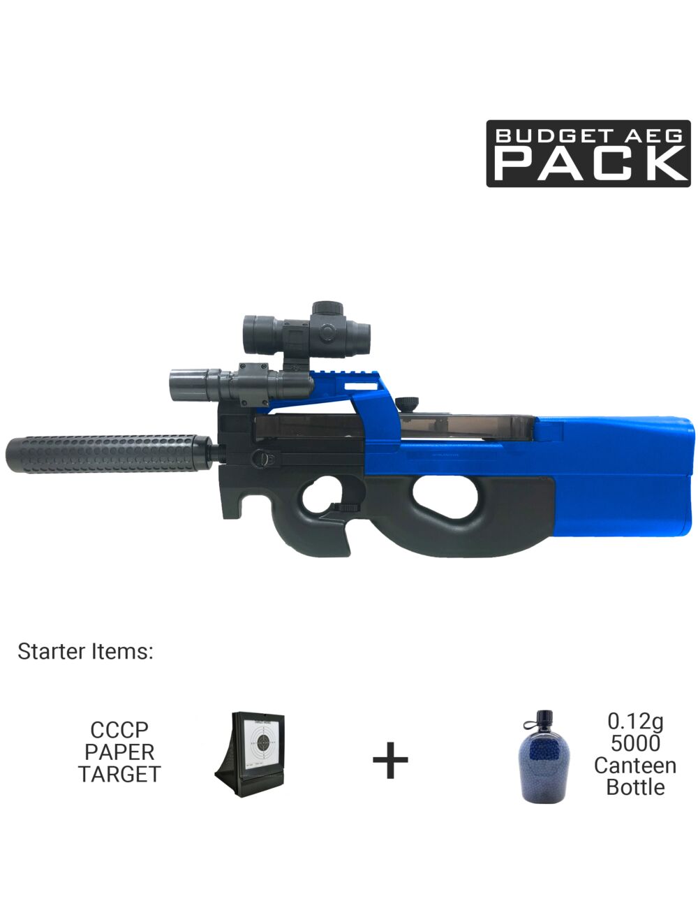 Well D90H D90 AEG Rifle (With Battery and Charger - Blue - Bundle Deal)